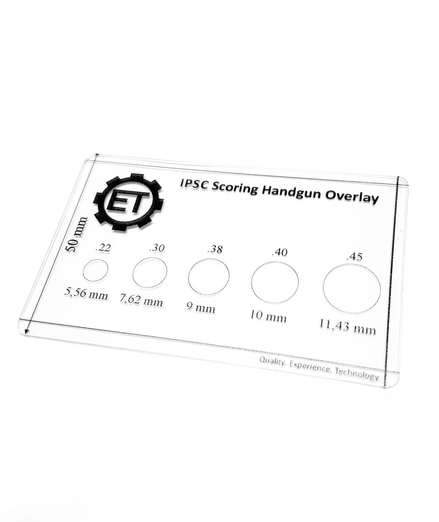 ET IPSC Scoring Handgun Overlay tulkki 2kpl - asejaera.fi verkkokauppa