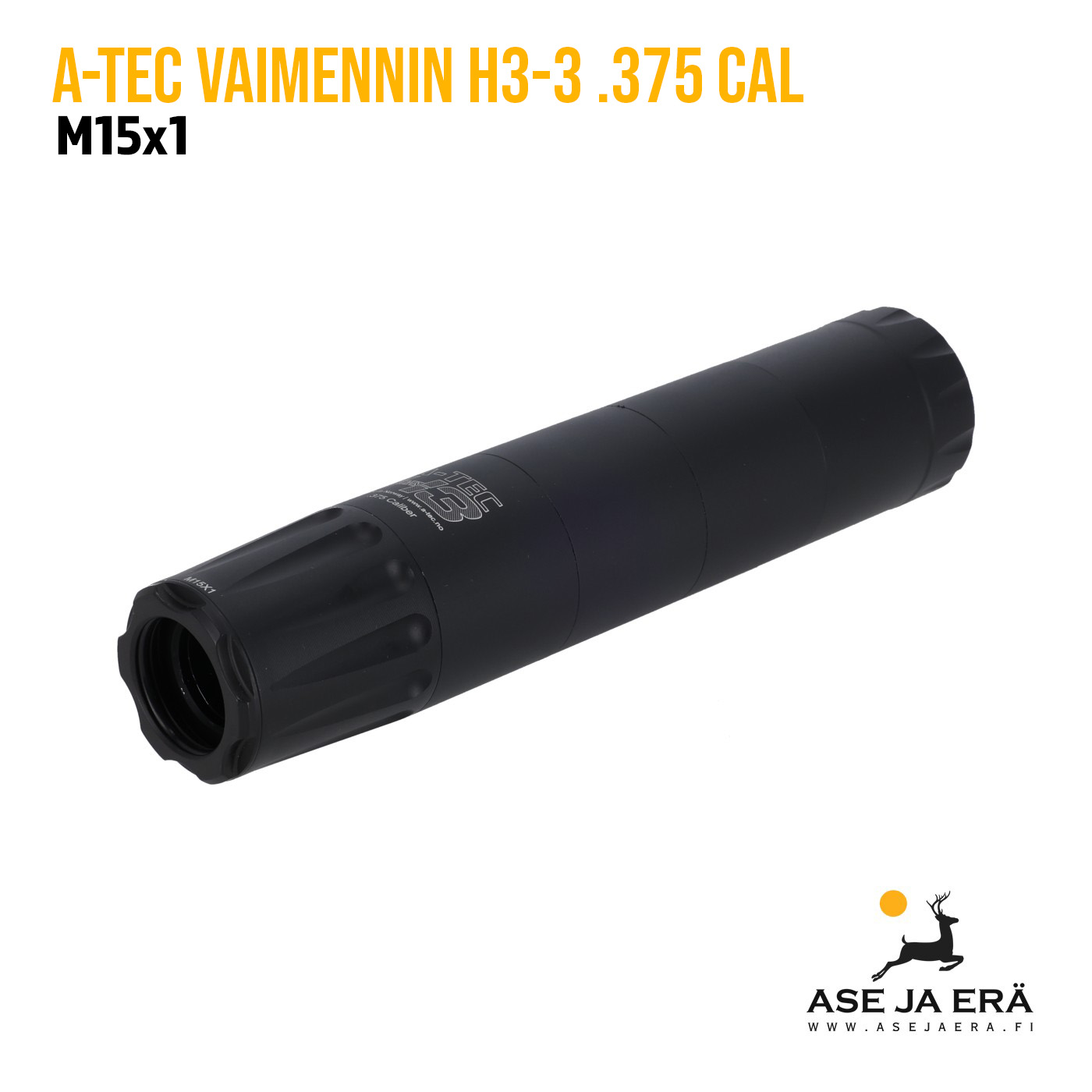 A-Tec H3-3 .375 M15x1 Äänenvaimennin Modulaarinen rakenne, 230 mm - asejaera.fi verkkokauppa