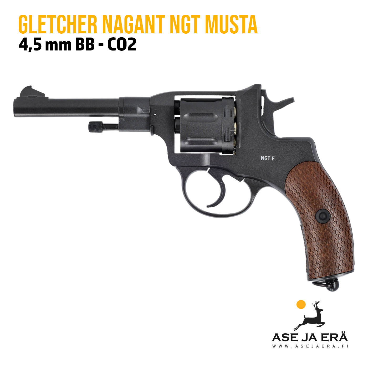 Gletcher Nagant NGT 4,5mm BB CO2 ilmarevolveri - Musta Classic airgun ...