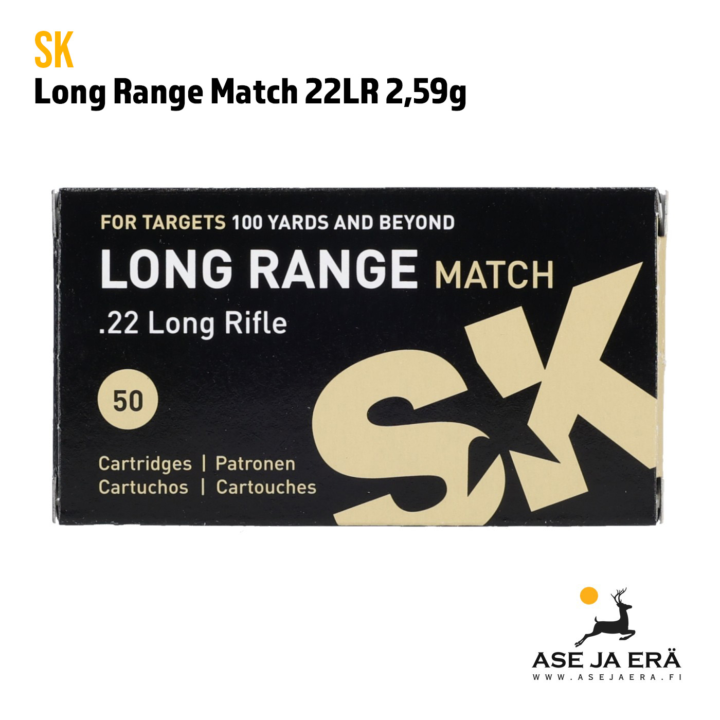 SK Long Range Match 22 LR Pienoiskiväärin Patruuna - asejaera.fi verkkokauppa