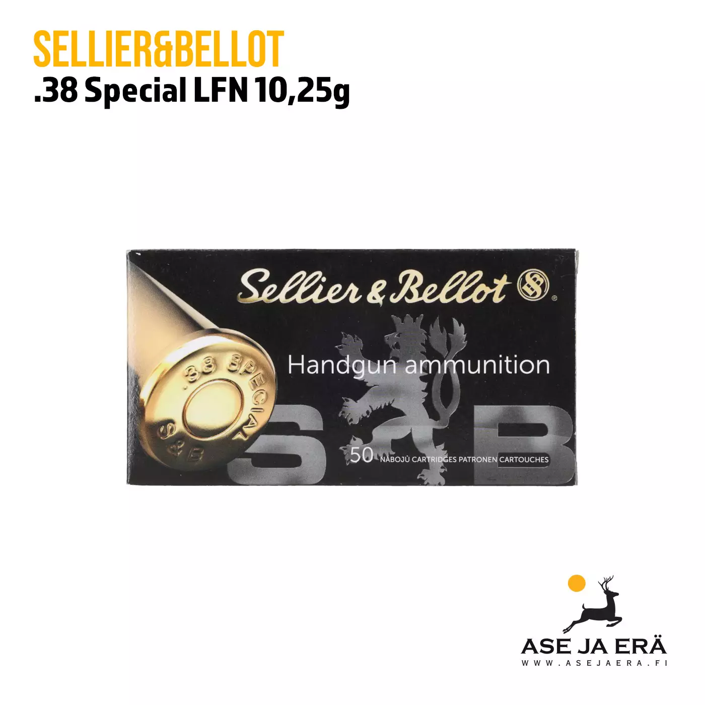 Sellier & Bellot .38 Special LFN 10,25g / 158 gr revolverinpatruuna - asejaera.fi verkkokauppa