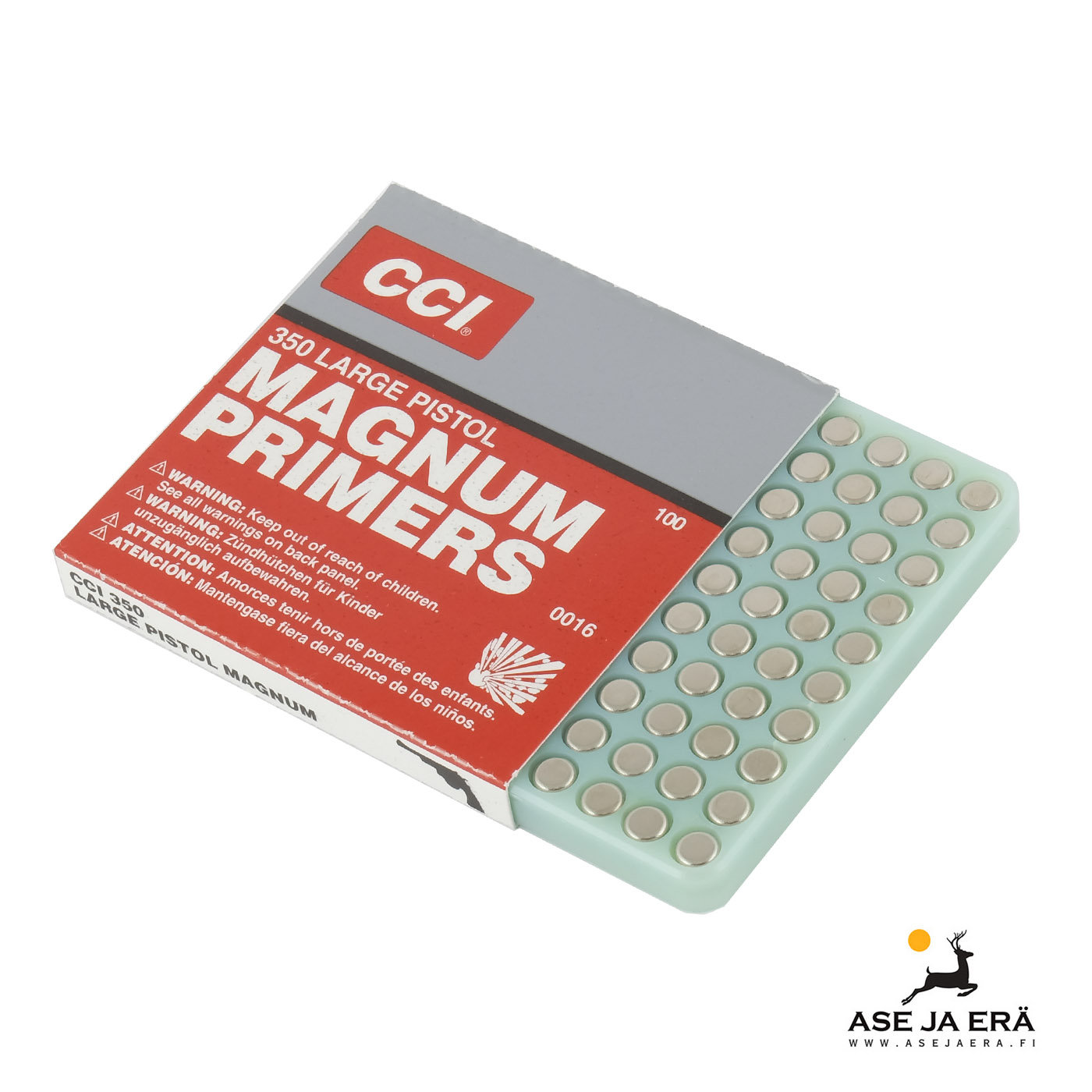 CCI 350 Large Pistol Primers #16 Magnum Nalli - asejaera.fi verkkokauppa