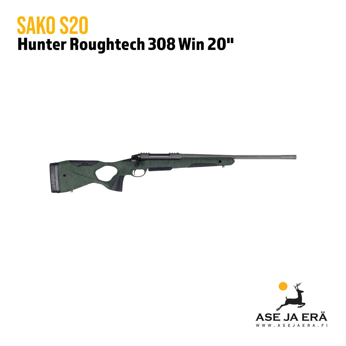 Sako S20 Hunter Roughtech kivääri green cerakote - asejaera.fi verkkokauppa
