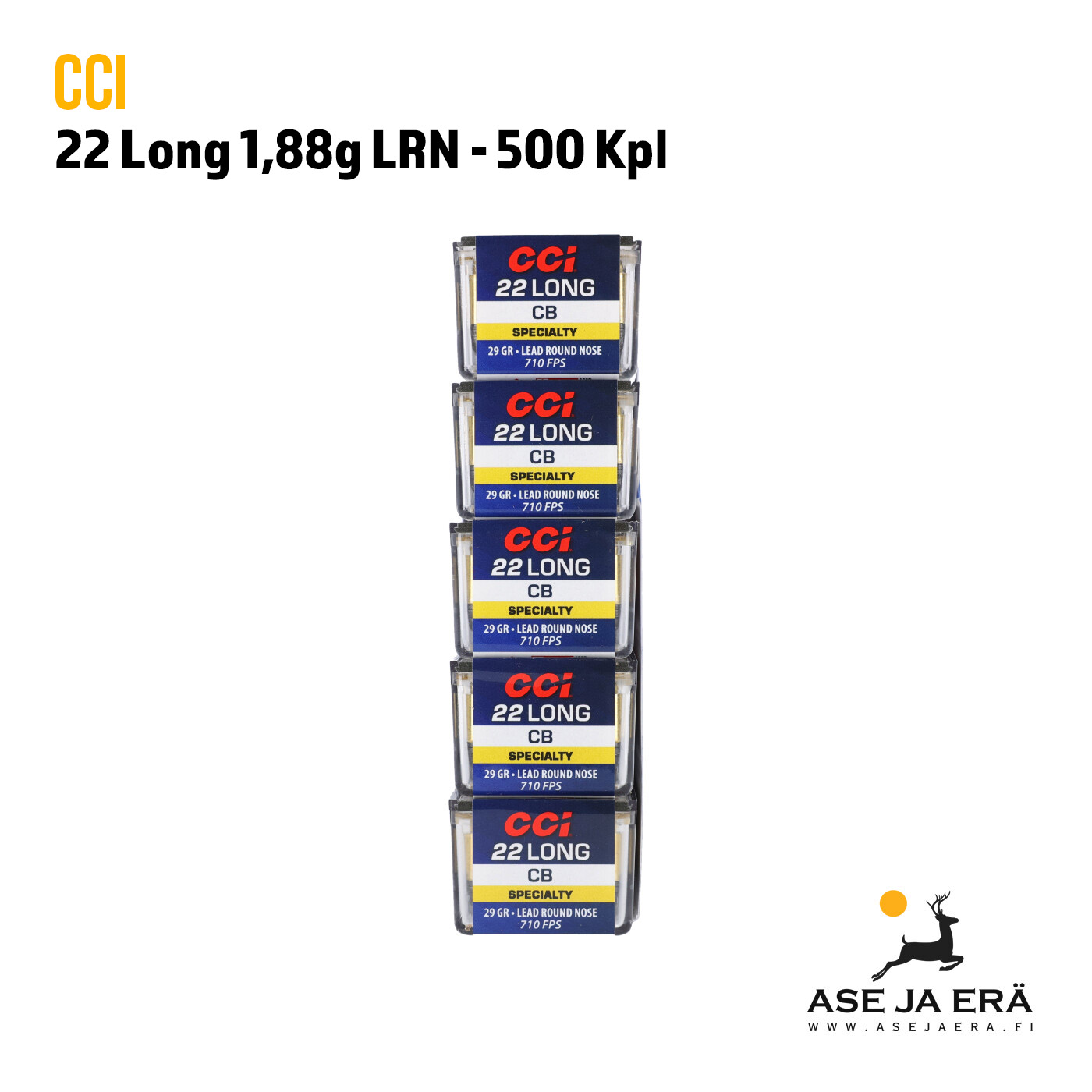 CCI CB Long Subsonic 22LR 1,88g pienoiskiväärinpatruuna - asejaera.fi ...