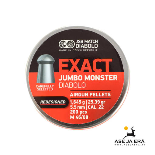 JSB Exact Jumbo Monster Redesigned 5,52mm ilma-aseluoti 1,645g REDESIGNED 200 kpl - asejaera.fi ...