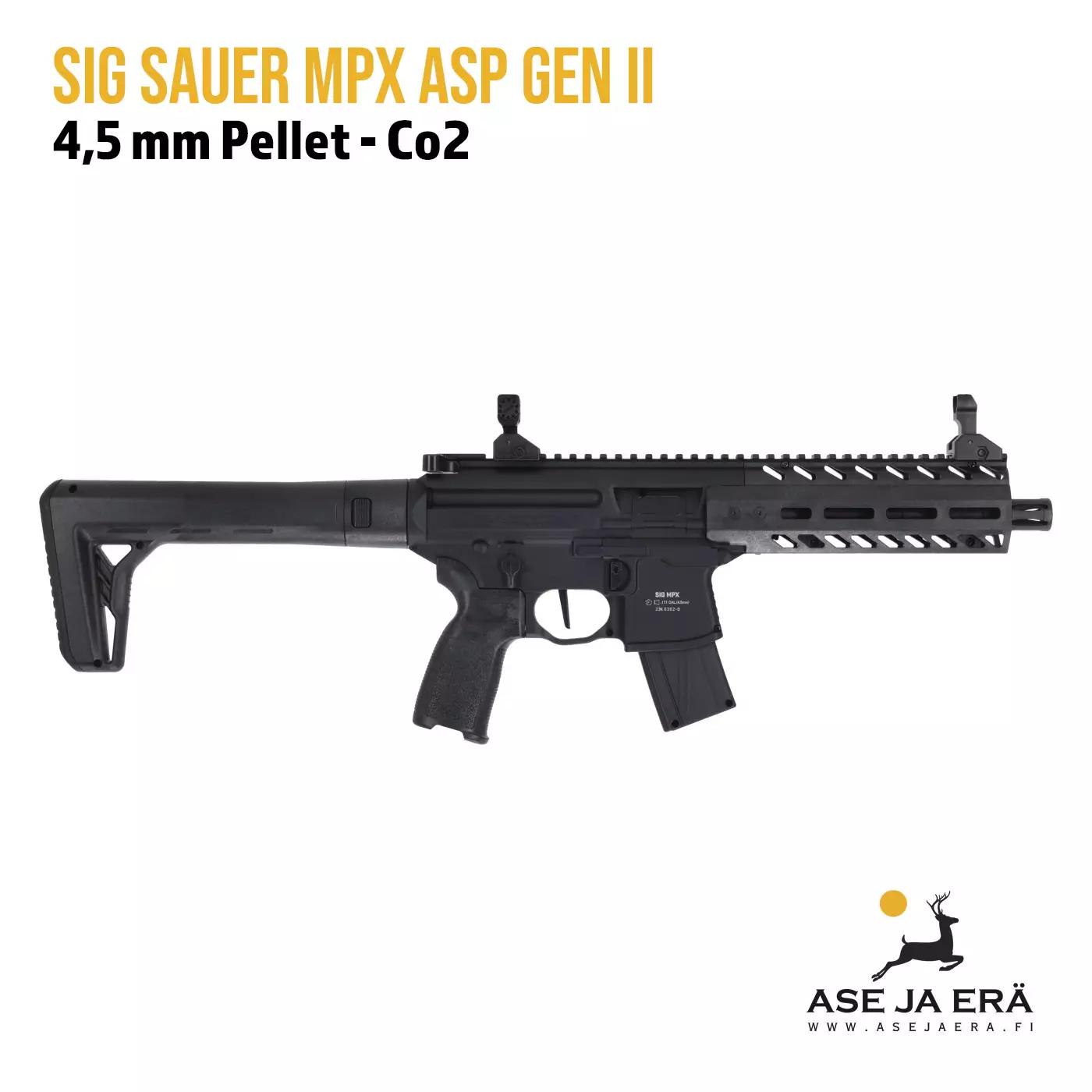 Sig Sauer MPX ASP Gen II 4,5mm ilmakivääri, Black Hiilihappotoiminen ...