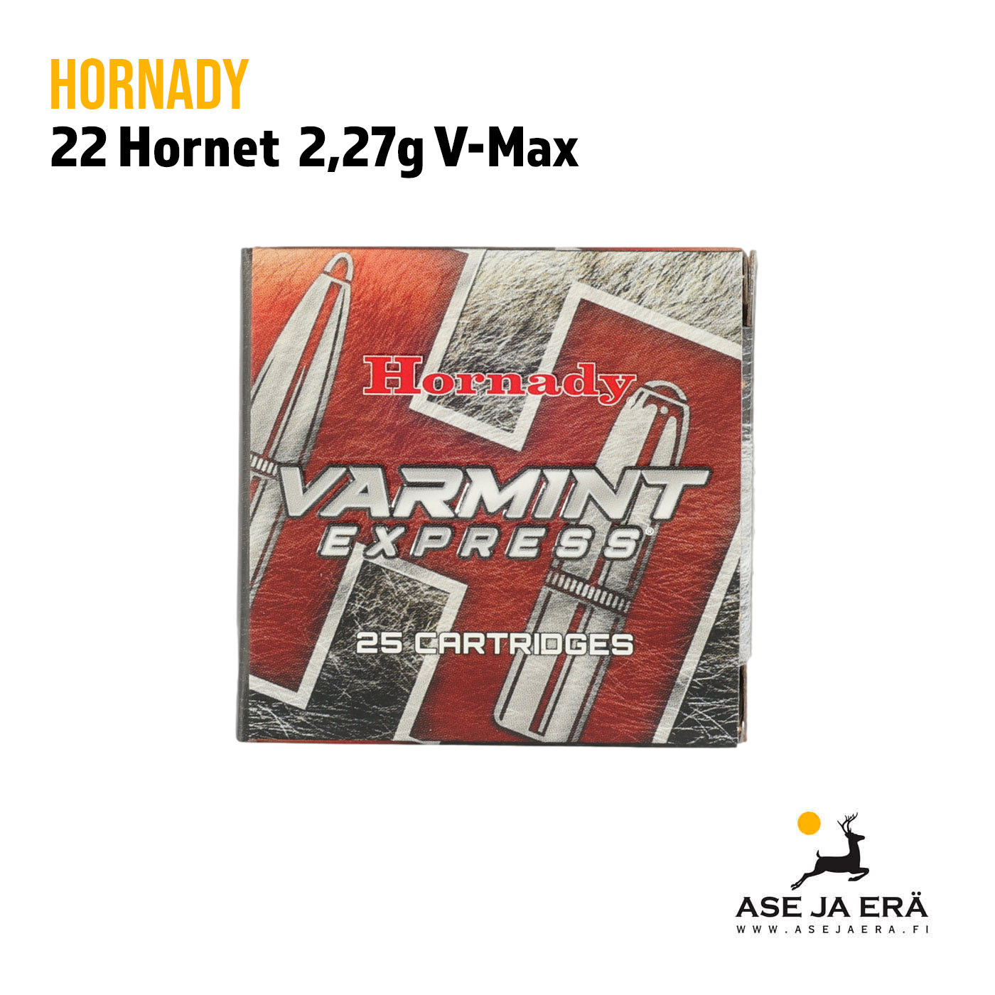 Hornady V-MAX 22 Hornet 2,27g 25 kpl - asejaera.fi verkkokauppa