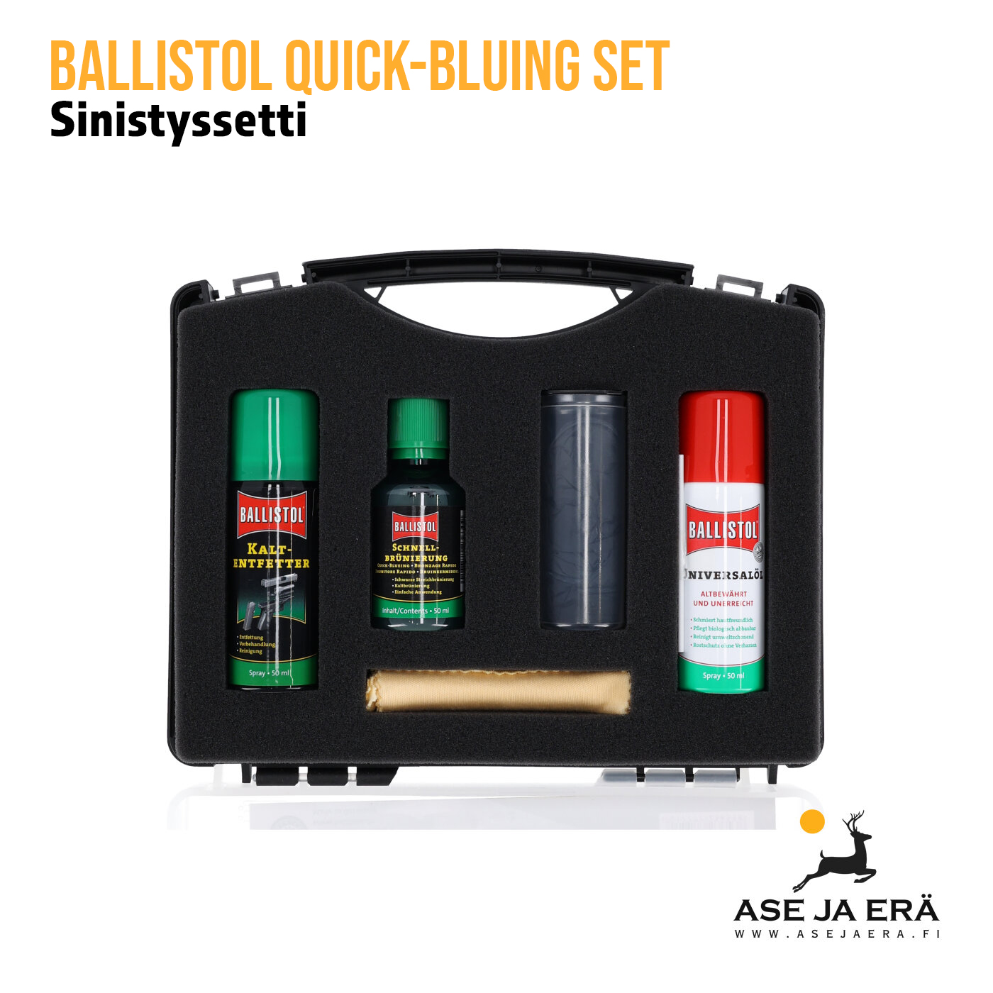 Ballistol Quick-Bluing Set sinistyssetti Aseen pintakäsittelyyn ...