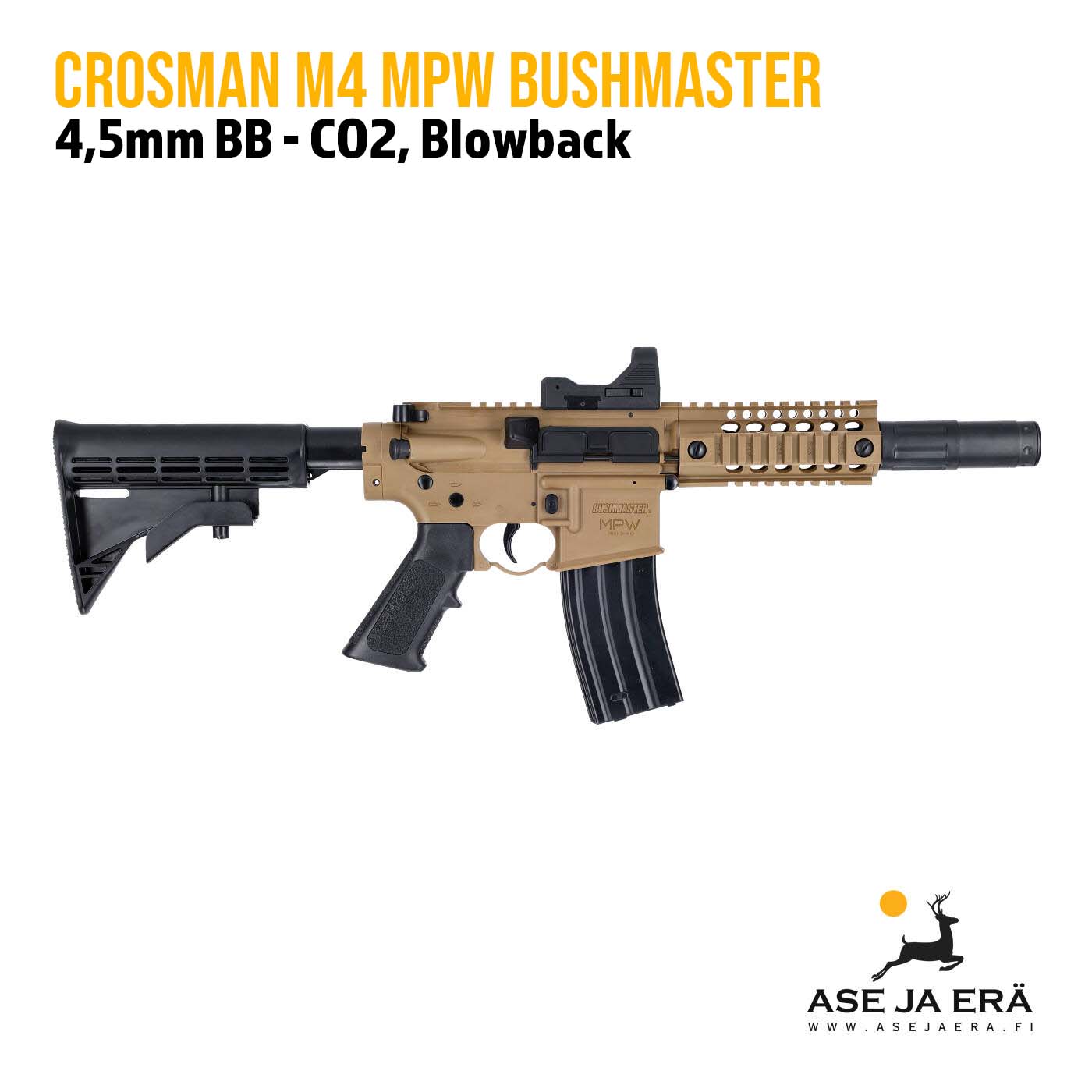 Crosman M4 MPW Bushmaster 4,5mm BB CO2 ilmakivääri - Sarjatuli ...