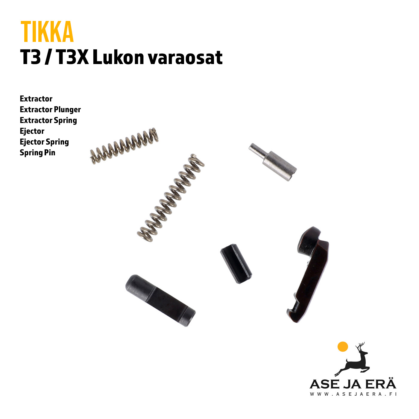 Tikka T3 / T3X lukon osat varaosapussi Sako A7 Uppgrade kit - asejaera ...