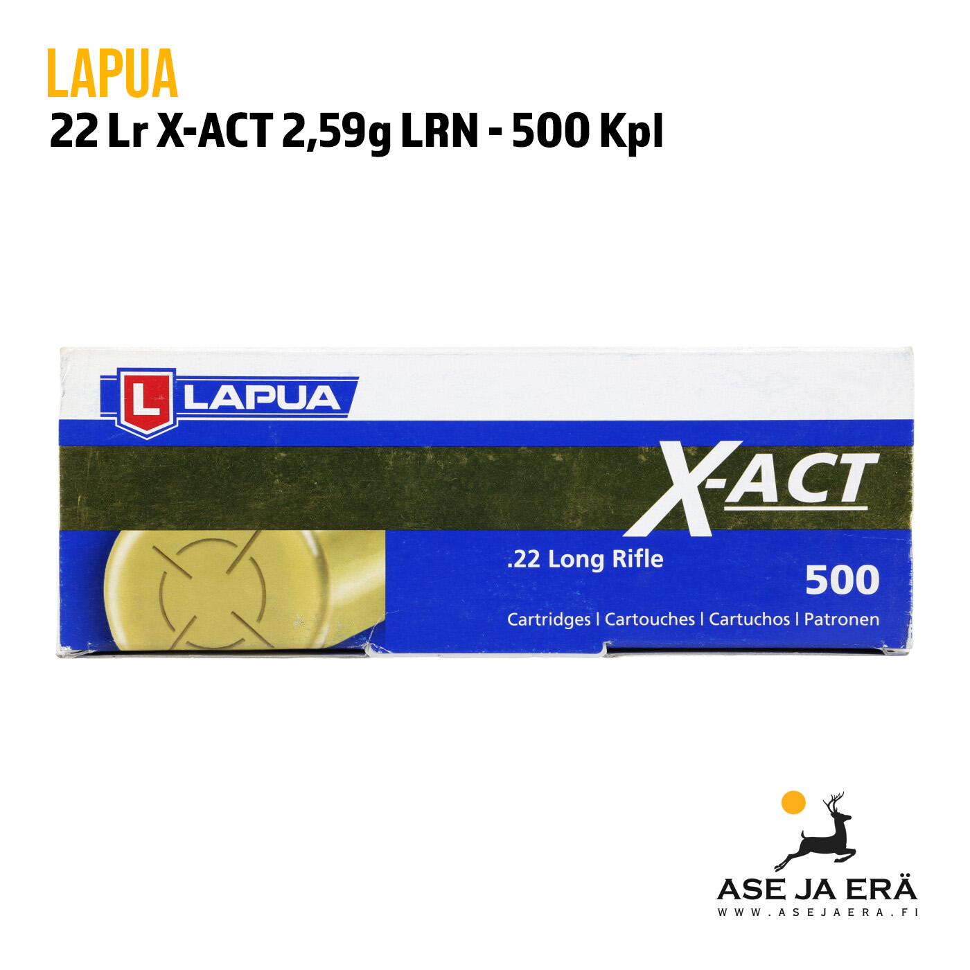 Lapua X-ACT 22LR 2,59g LRN pienoiskivääripatruuna - asejaera.fi ...