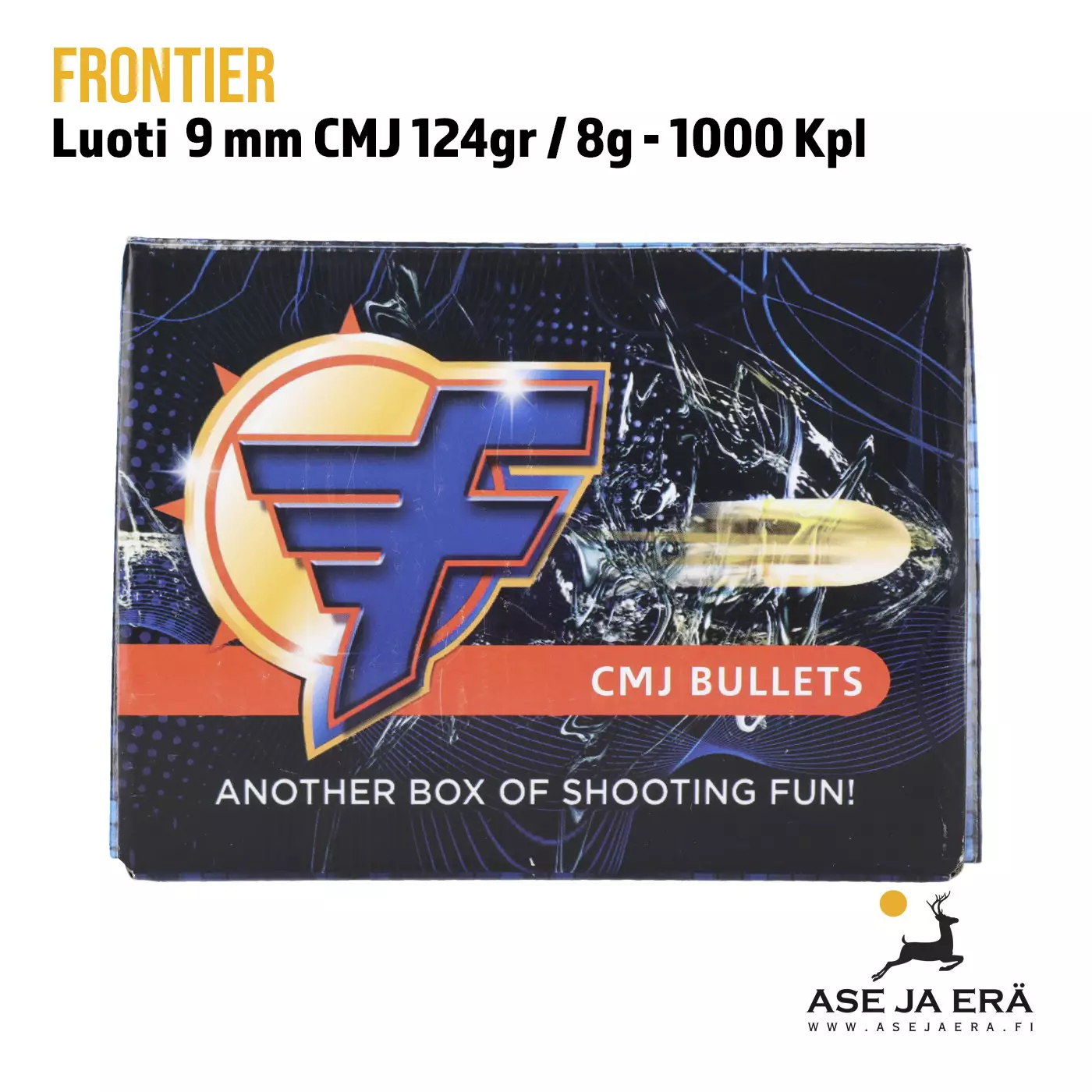 Frontier pistooliluoti 9mm 8g RoundNose Bulk 1000 kpl Täysvaippainen ...