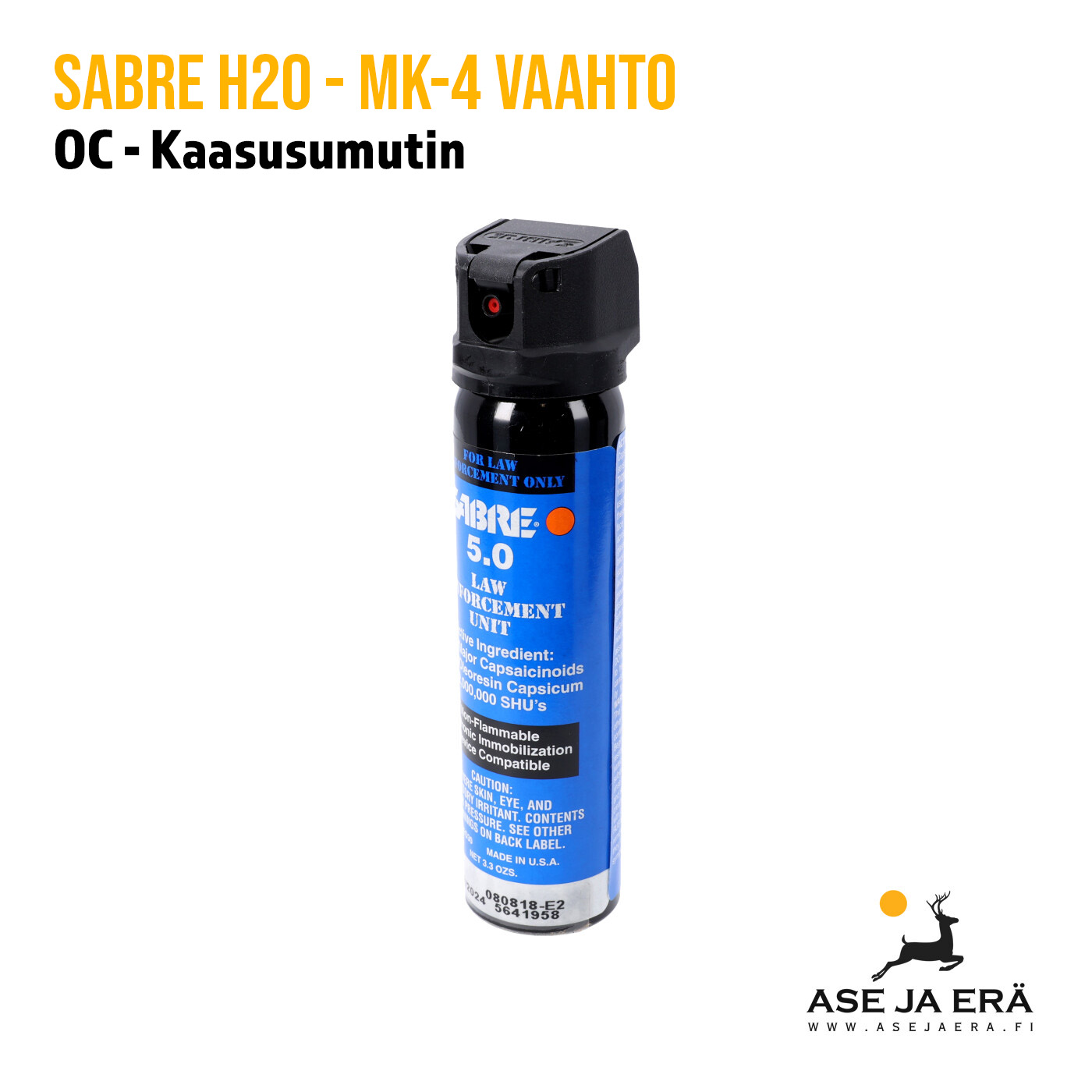 Sabre H20 -kaasusumutin MK-4 (vaahto) OC Sumute Foam - asejaera.fi ...